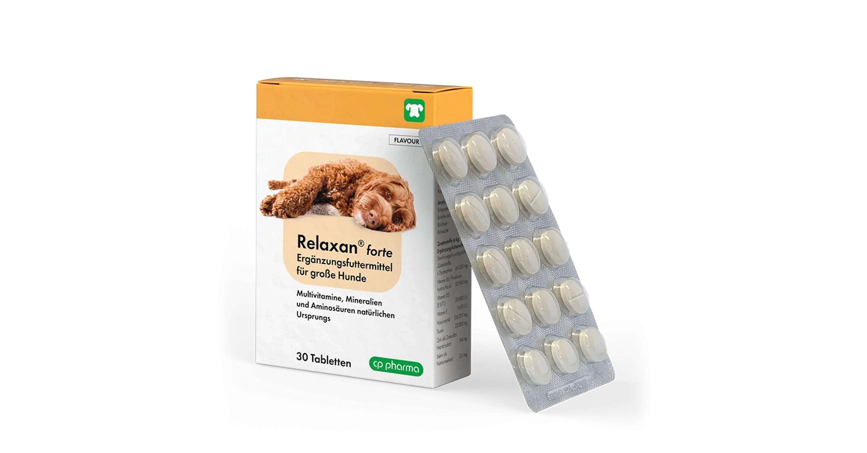 Relaxan Forte nyugtató tabletta nagytestű kutyák részére (30 db/doboz ...